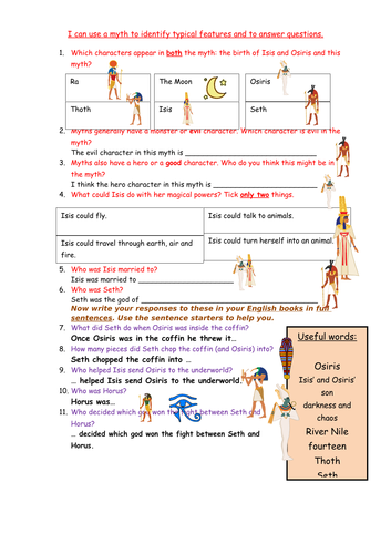 Comprehension of an Ancient Egyptian Myth of Osiris, Isis and Seth ...