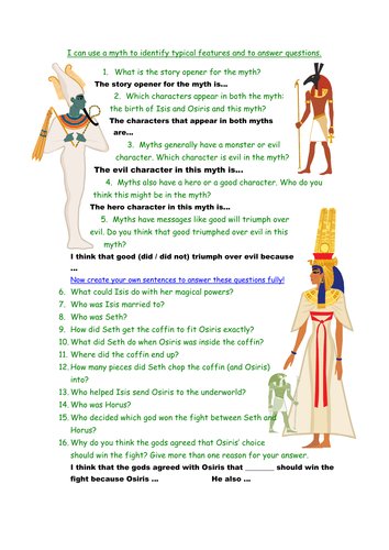 Comprehension of an Ancient Egyptian Myth of Osiris, Isis and Seth ...