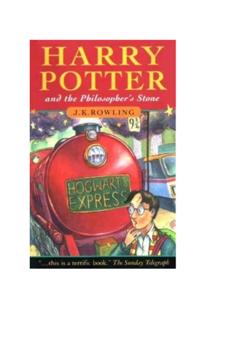 Harry Potter and the Philosopher's Stone planning, slides and display ...