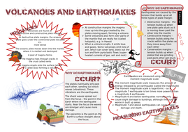 GCSE Geography: Volcanoes and Earthquakes Learning Mat / Information ...
