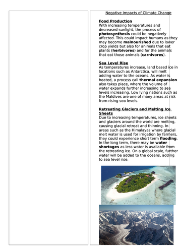 EdExcel A GCSE Geography 1-9 - Weather & Climate Revision Bookmarks ...