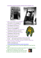 Howard Carter Newspaper Comprehension | Teaching Resources