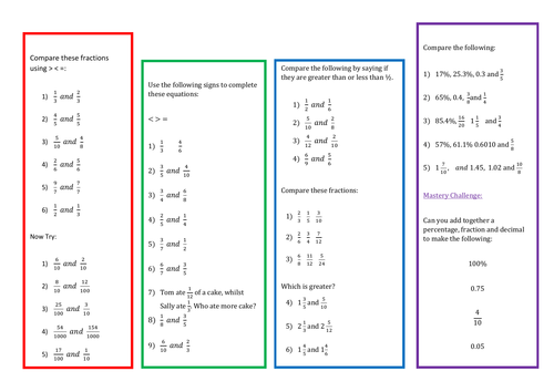 7 Differentiated Worksheets on Fractions | Teaching Resources