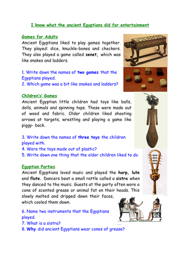 I know what the ancient Egyptians did for entertainment comprehension ...