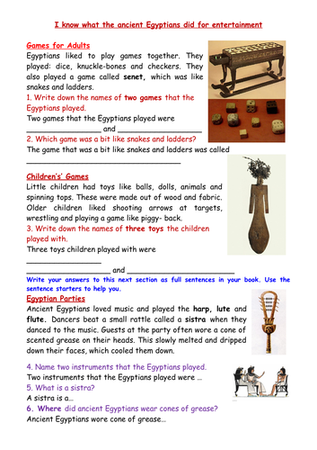 I know what the ancient Egyptians did for entertainment comprehension ...