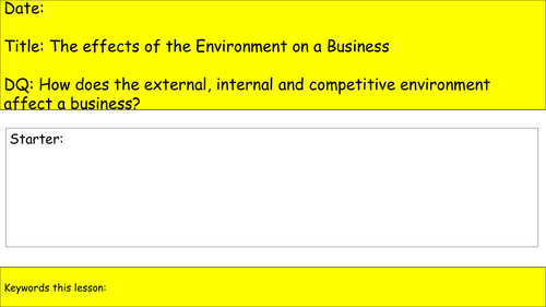 Pearsons BTEC Level 3 - Unit 1 Exploring Business Learning Aims C + D ...