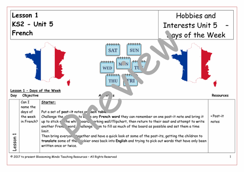 French Days of the week Lesson and Resources | Teaching Resources