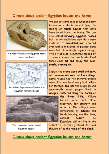 I know about ancient Egyptian homes and houses comprehension | Teaching ...