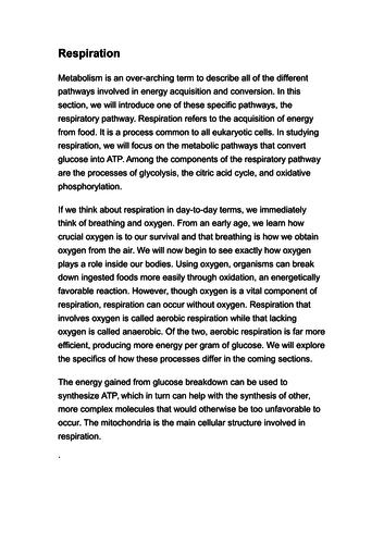 Metabolism Aqa 9 1 Gcse Biology Teaching Resources