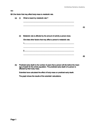 Metabolism Aqa 9 1 Gcse Biology Teaching Resources