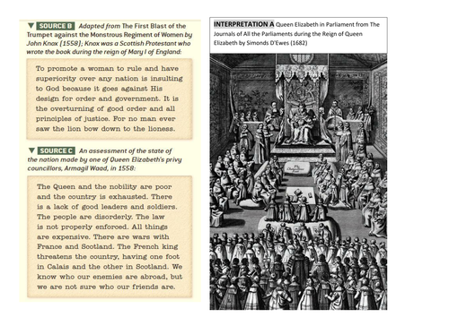 GCSE History Paper 2 Section B: British Depth Study Elizabethan England ...