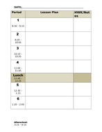 7 Period Teachers Planner Page | Teaching Resources