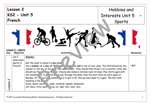 French Sports lesson and resources : Le Sport | Teaching Resources