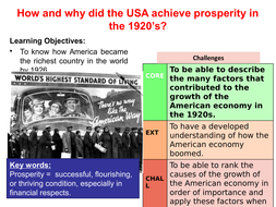 Why was there an economic boom in America during the 1920s? | Teaching ...