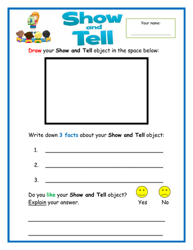 Show and Tell - Written Activity | Teaching Resources