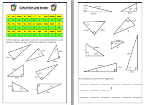 GCSE maths Trigonometry workbook and PPT with matching cards | Teaching ...