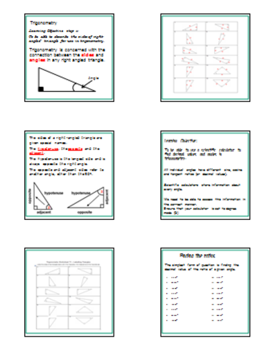 GCSE maths Trigonometry workbook and PPT with matching cards | Teaching ...
