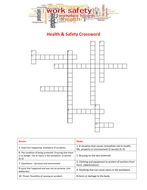 Health & Safety Crossword Puzzle with Answers | Teaching Resources