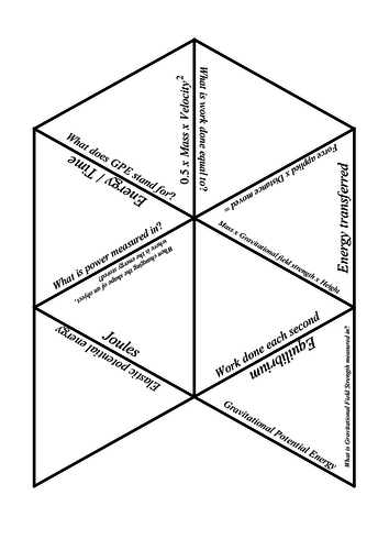 Physics Tarsia Puzzle: Forces and Energy | Teaching Resources