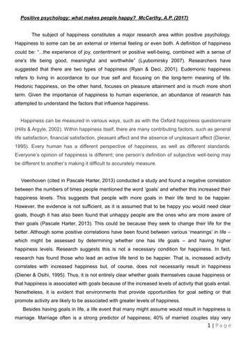 Topics@Psychology #9: An introduction to positive psychology | Teaching ...