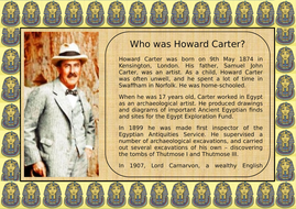Howard Carter Tutankhamen Information Poster Display Set | Teaching ...