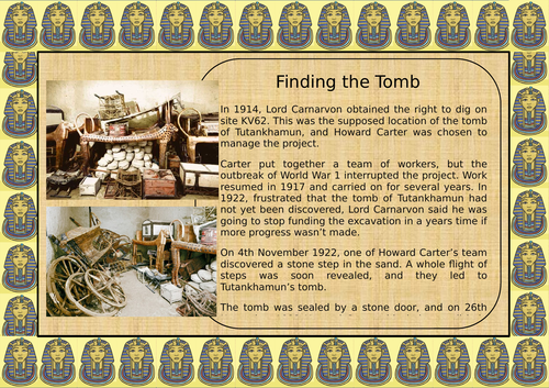 Howard Carter Tutankhamen Information Poster Display Set | Teaching ...