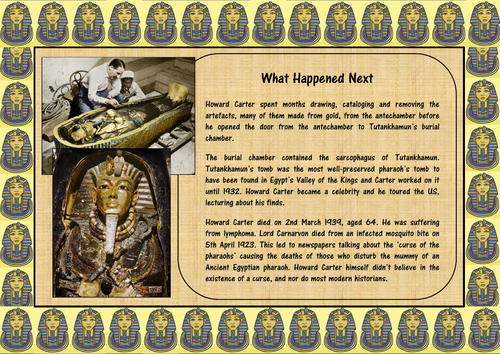 Howard Carter Tutankhamen Information Poster Display Set | Teaching ...