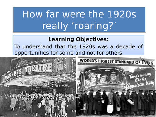 How far were the 1920s roaring? | Teaching Resources