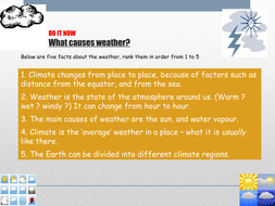 KS3 weather - L3 - weather causes fully resourced | Teaching Resources