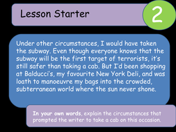 Reading Skills Lesson Starters | Teaching Resources