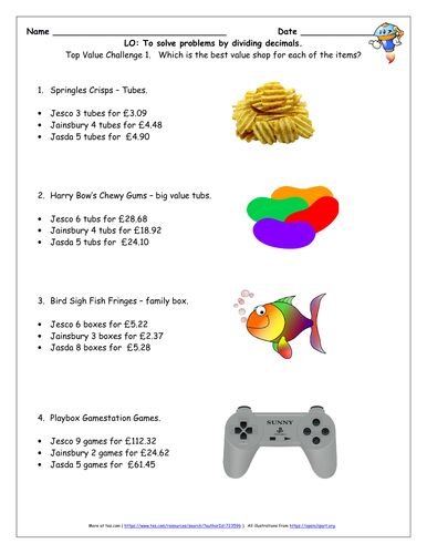 Decimals - Multiplication and Division Free Taster | Teaching Resources