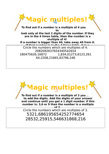 Magic multiples starter | Teaching Resources