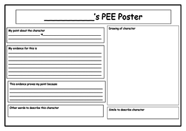 Writing about character - PEE Poster | Teaching Resources