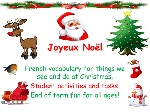 Joyeux Noel - French vocab and activities/student tasks on the theme of ...