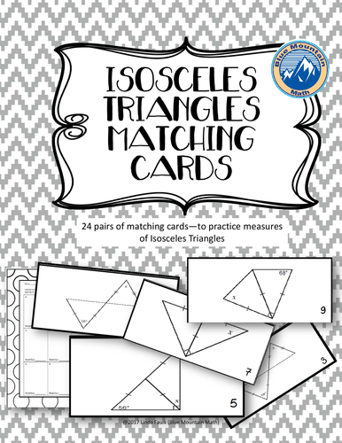 Isosceles Triangles Matching Card Set | Teaching Resources