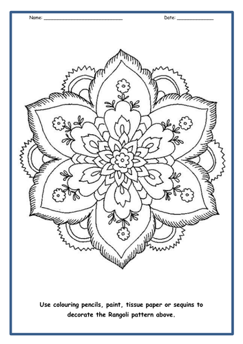 Indian Rangoli Patterns - PowerPoint + 7 Worksheets | Teaching Resources