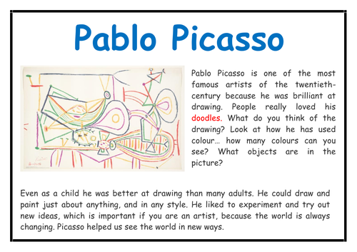 PABLO PICASSO - 2 PowerPoint Presentations + Information Booklet ...