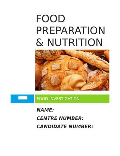 AQA FOOD PREPARATION & NUTRITION NEA1 BOOKLET | Teaching Resources