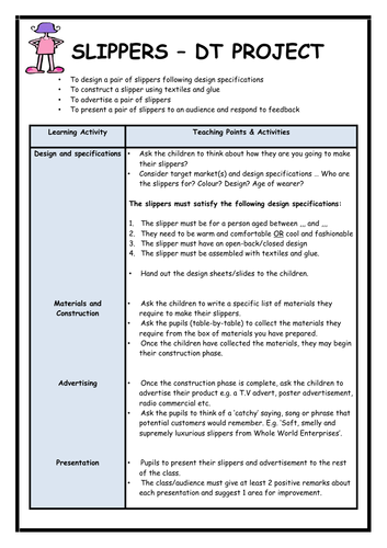 DT - Slippers (PowerPoint & Lesson Plan) | Teaching Resources