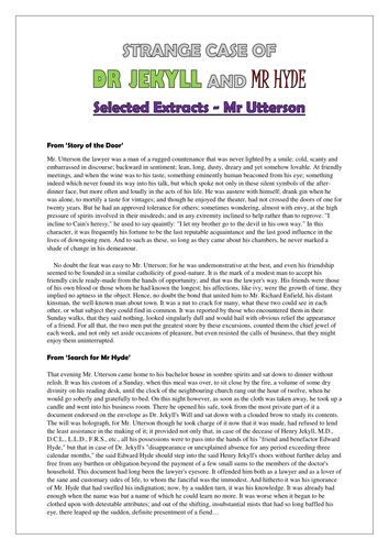 Dr Jekyll and Mr Hyde: Mr Utterson! | Teaching Resources