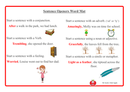 Sentence Opener Word Mat | Teaching Resources