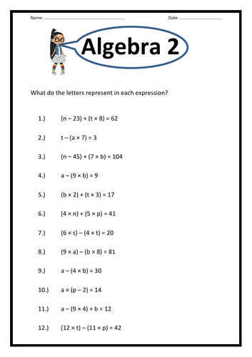 Algebra Worksheets - KS2 or KS3 | Teaching Resources