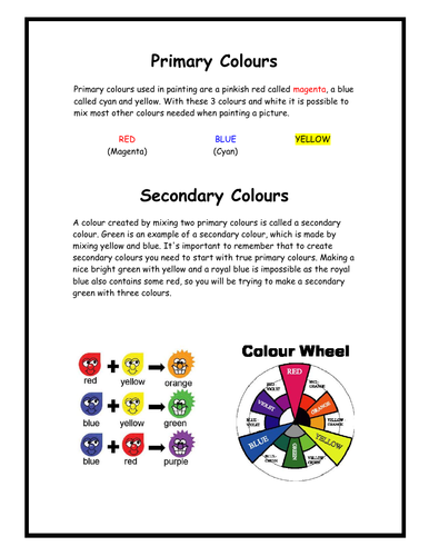 Colour Wheels + Colour Mixing | Teaching Resources