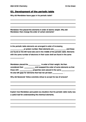 AQA GCSE CHEMISTRY C2 FULL REVISION RESOURCE | Teaching Resources