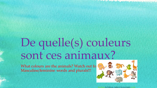 Les animaux et les couleurs. | Teaching Resources