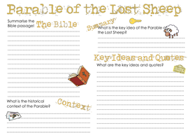 Parables of Jesus: Parable of the Lost Sheep Learning Mat Information ...