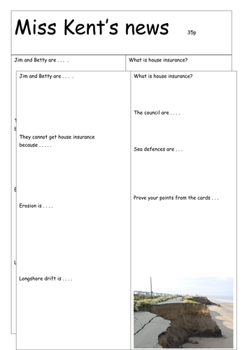 Water World Lesson 8 - Coastal Erosion Mystery | Teaching Resources