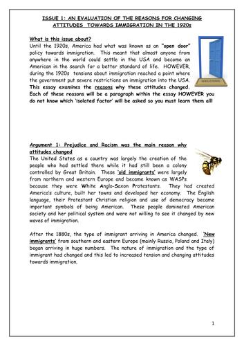 2017-18 UPDATED Higher History USA: Essay 1 Changing Attitudes ...