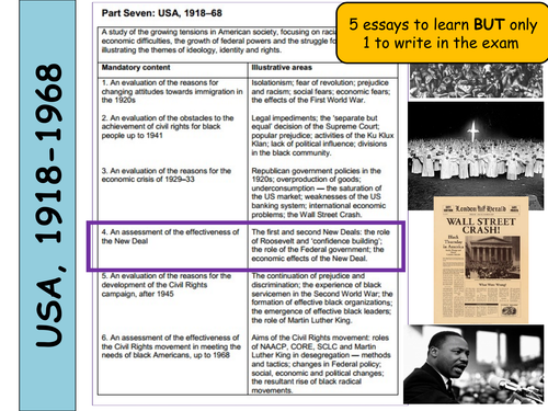 Higher History USA Essays 1-5 | Teaching Resources