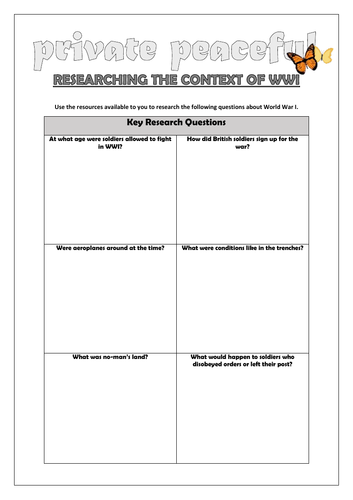 Private Peaceful: The Context of World War I | Teaching Resources